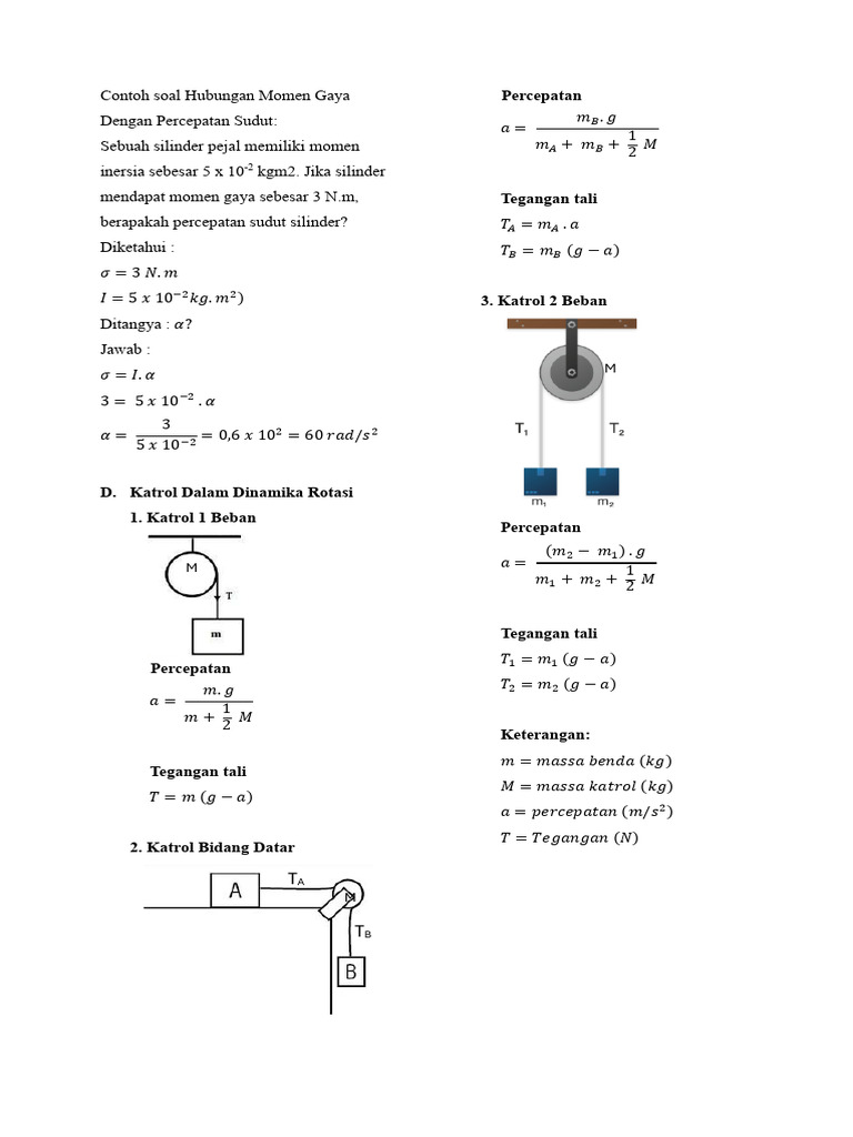 Katrol Dalam Dinamika Rotasi | PDF