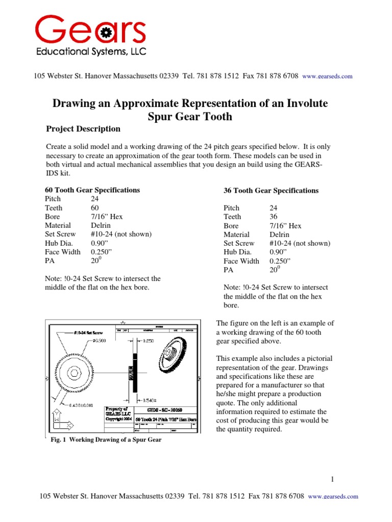 Drawing Involute Tooth Rev | PDF