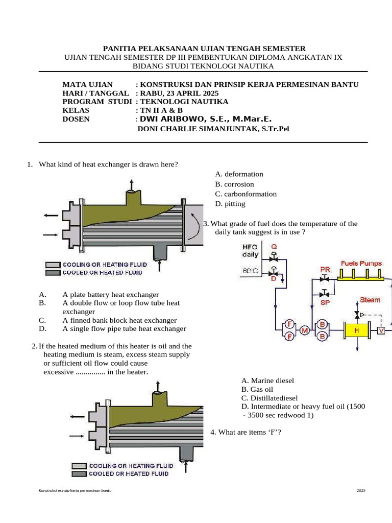 Konstruksi Dan Prinsip Kerja Permesinan Bantu | PDF | Pump | Diesel Fuel