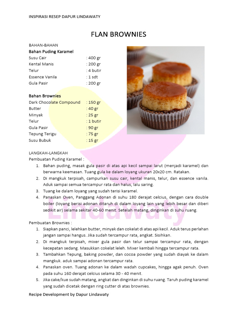 Flan Brownies Resep | PDF