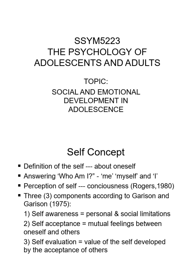 4 .SOCIAL AND EMOTIONAL DEVELOPMENT in Adolescence | PDF | Identity ...