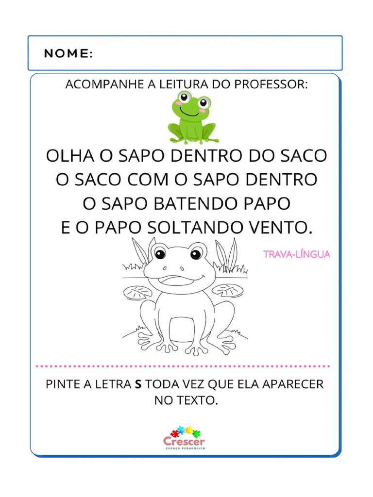 atividades letra S educação infantil | PDF