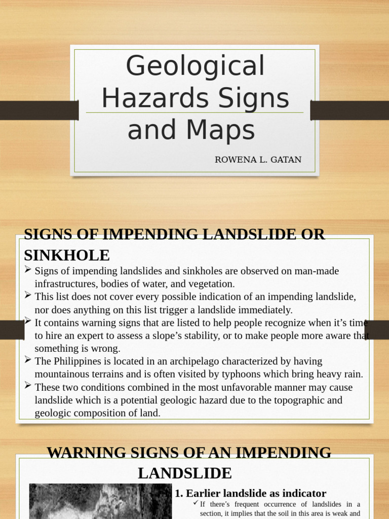 Geological Hazards Signs and Maps | PDF | Landslide | Fault (Geology)