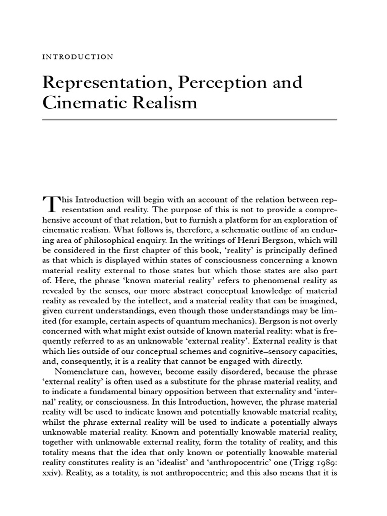 Cinematic Realism and Representation | PDF | Reality | Experience