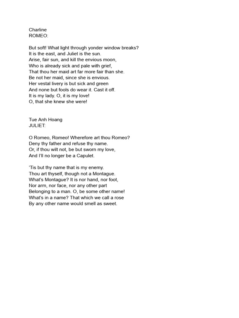 Romeo and Juliet Script | PDF
