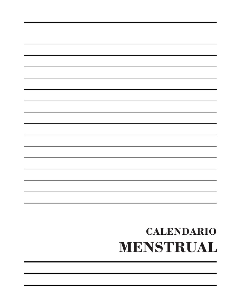 A5 - Calendario Menstrual - Clasico Byn | PDF