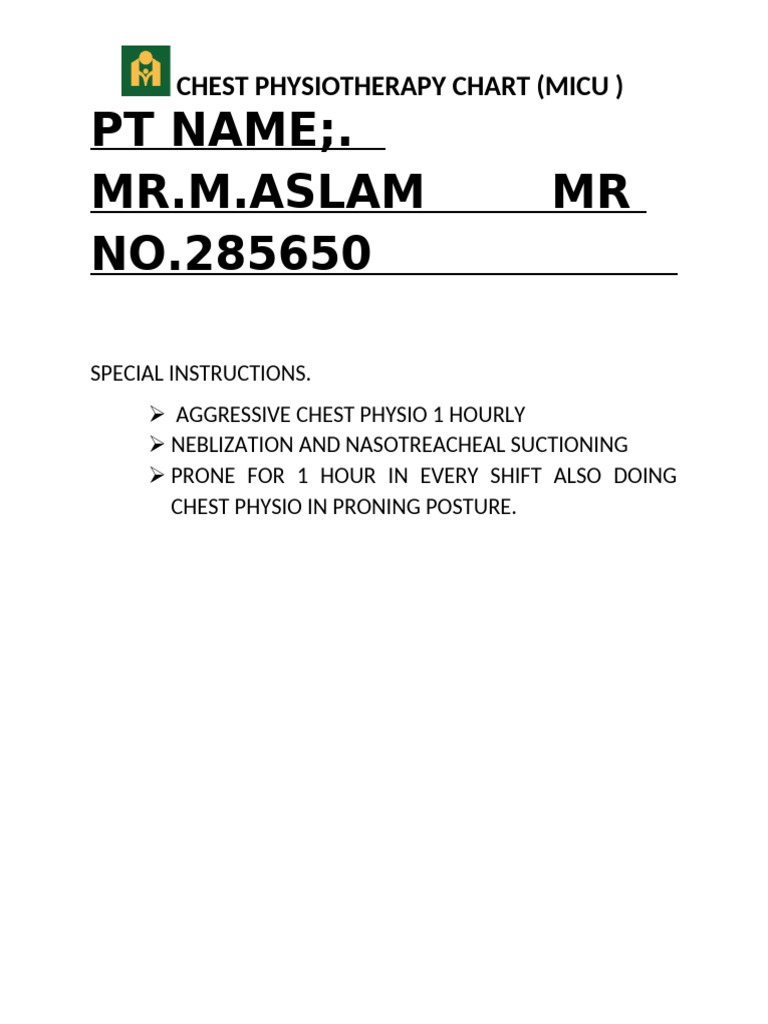 Chest Physio Chart | PDF