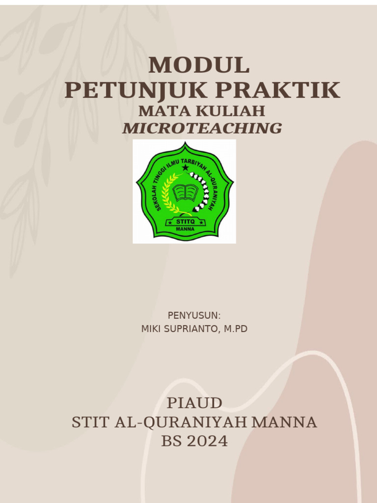 Modul Praktik MICROTEACHING PG PAUD | PDF