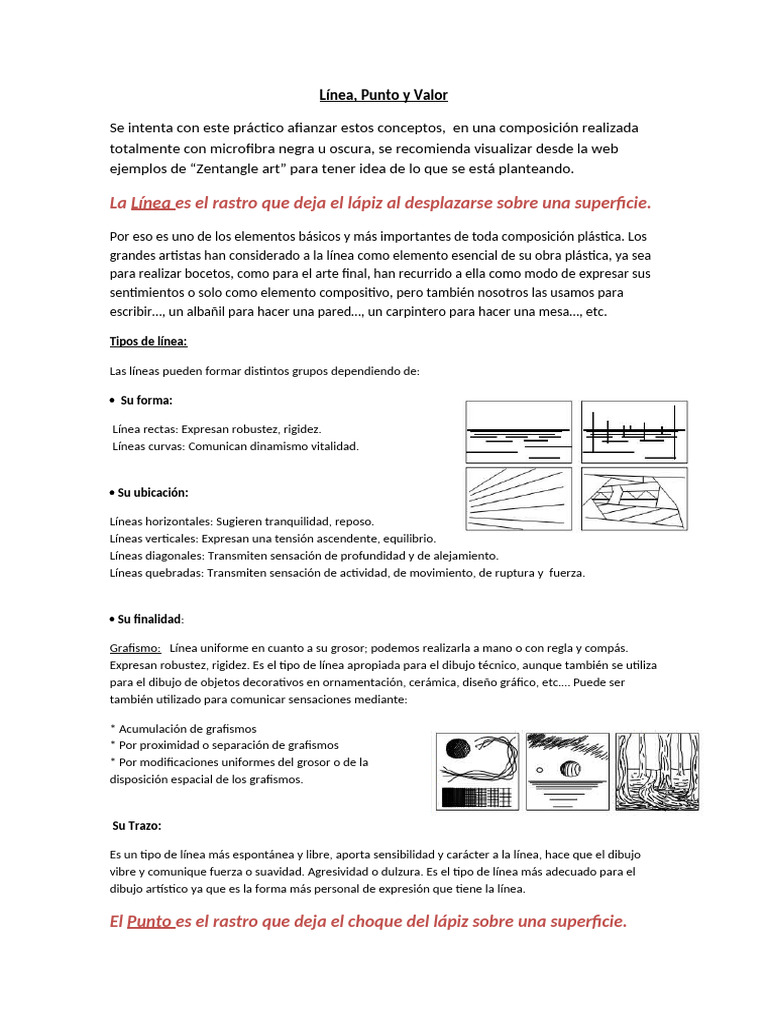 Valor y Tipos de Línea en Dibujo | PDF | Dibujo | Composición (artes ...