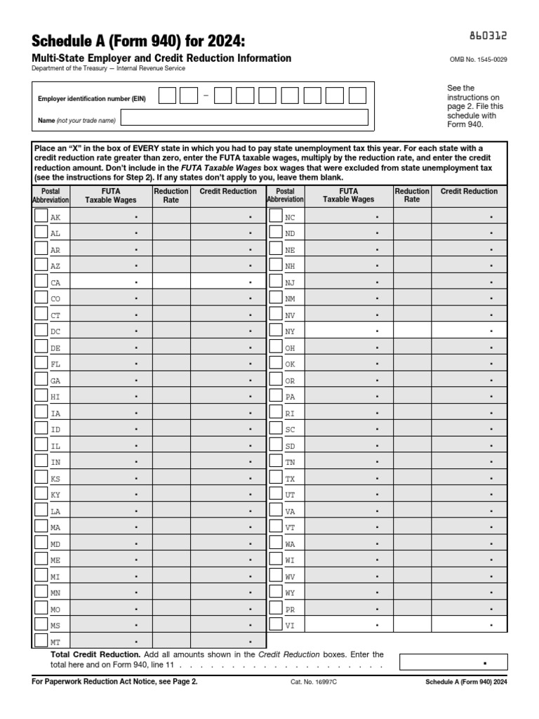 5-16A Form 940 - Schedule A (2023) | PDF | Irs Tax Forms | Taxes