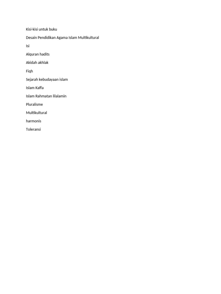Desain Pendidikan Agama Islam Multikultural | PDF