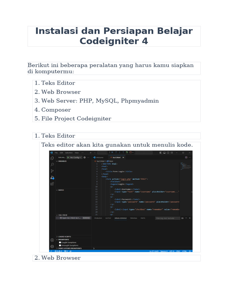 Persiapan Instalasi Codeigniter 4 | PDF