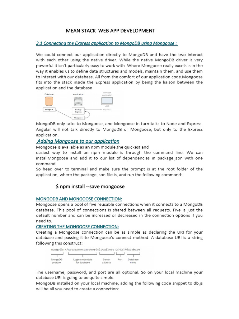 MEAN STACK WEB APP Material | PDF | Databases | Mongo Db