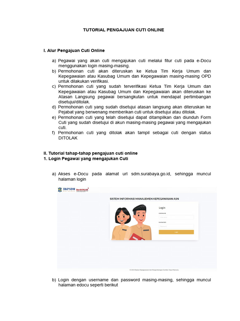 Panduan Cuti Online ASN | PDF