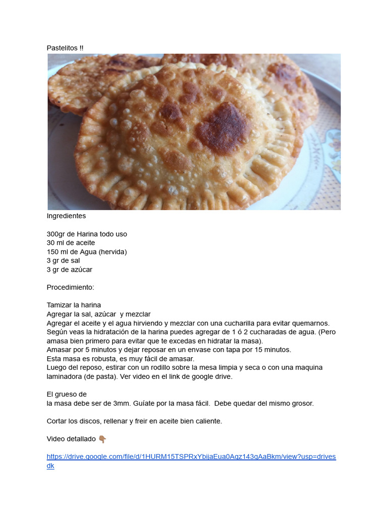 Receta de Pastelitos Caseros Fáciles | PDF