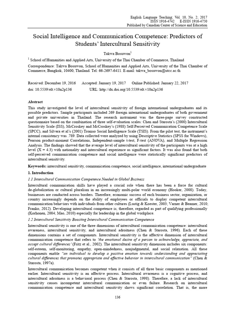social intelligence and commmunication competence | PDF | Questionnaire ...