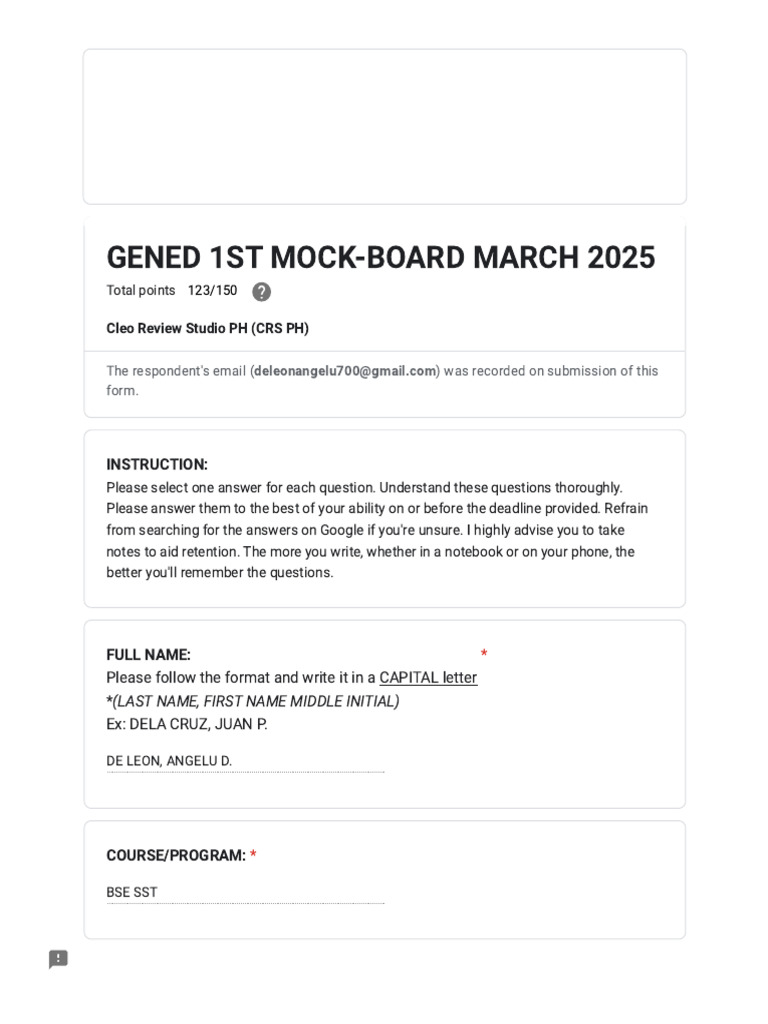 Gened 1ST Mock-Board March 2025 | PDF | Earthquakes