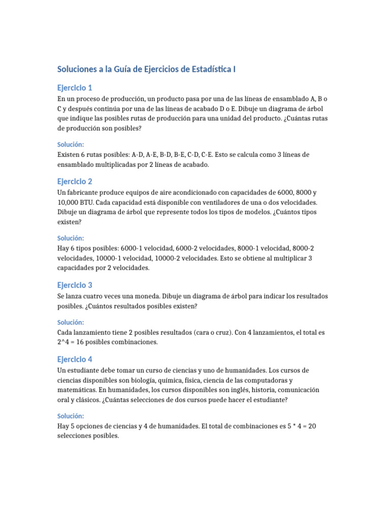 Soluciones Completas Guia Estadistica | PDF