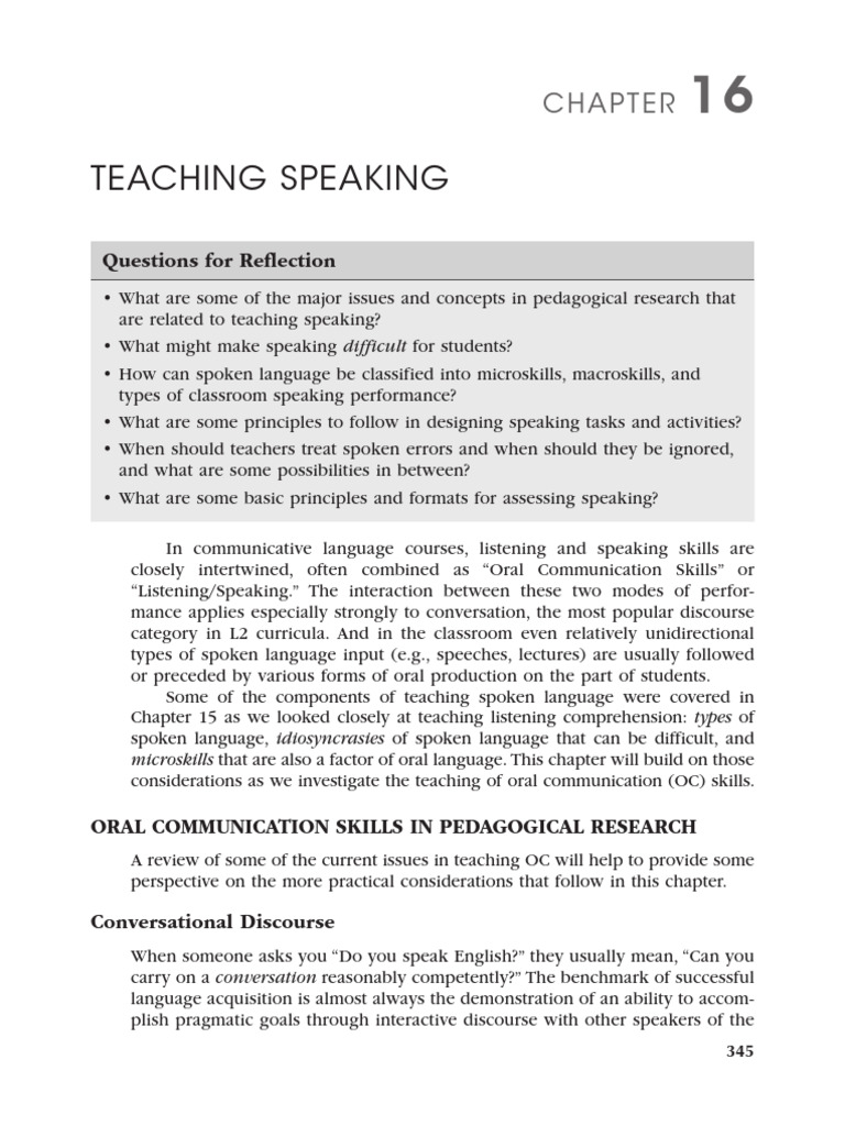 Brown and Lee Chapter 16 Teaching Speaking | PDF | Fluency | English Language