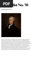 Summary of Federalist No. 70 | PDF