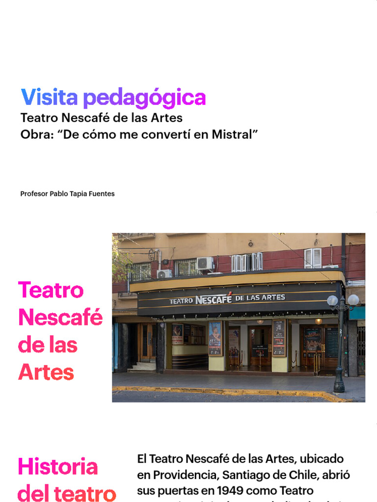 Visita pedagógica a "De cómo me convertí en Mistral" | PDF | Teatro | Chile