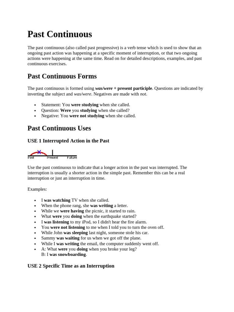Past Continuous Handout WAW Week 26 | PDF | Linguistic Morphology | Syntax