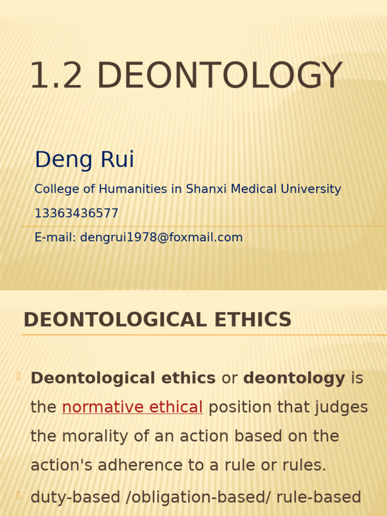 1.2 Deontology | PDF