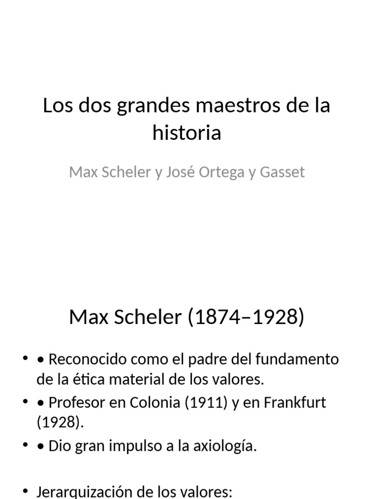 Scheler y Ortega: Maestros de la Ética | PDF