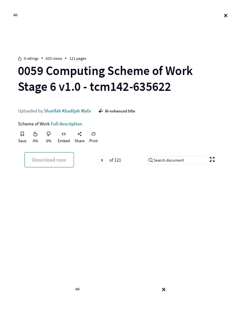 0059 Computing Scheme of Work Stage 6 v1.0 - tcm142-635622 - Dow | PDF | Scribd