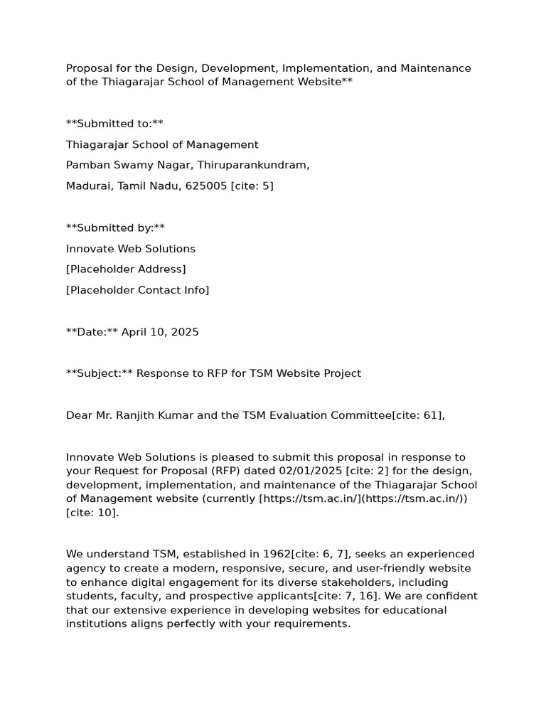 TSM Website Development Proposal | PDF | Software Development Process | Web Development