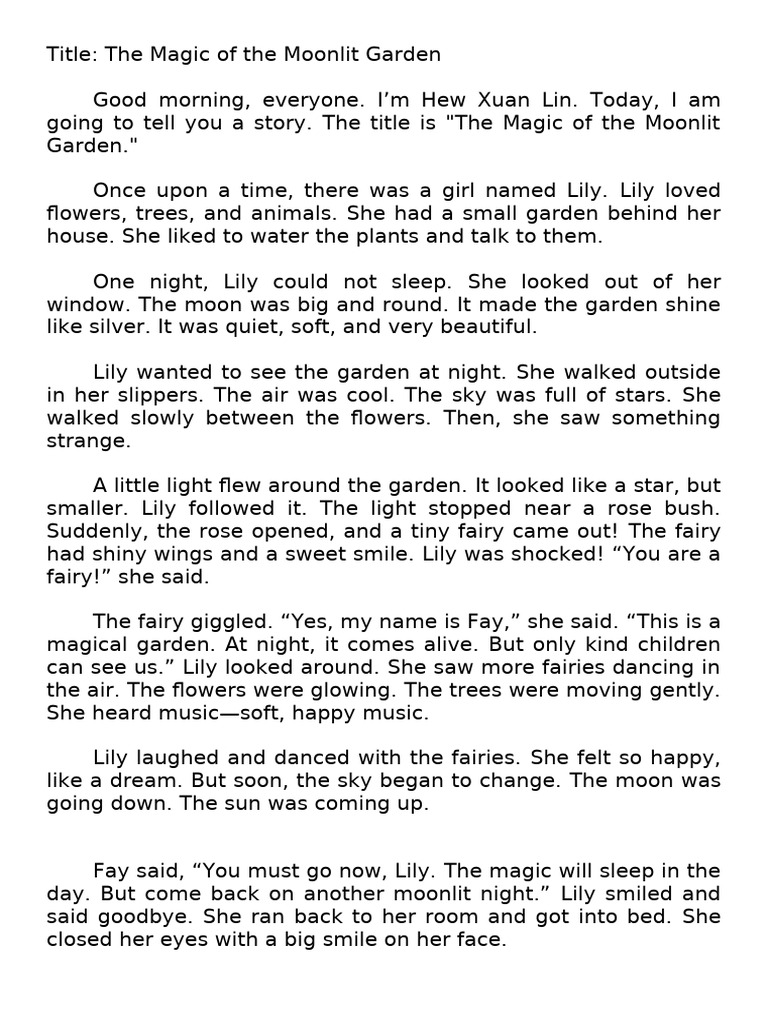 Moonlit Garden Fairy Tale for Kids | PDF