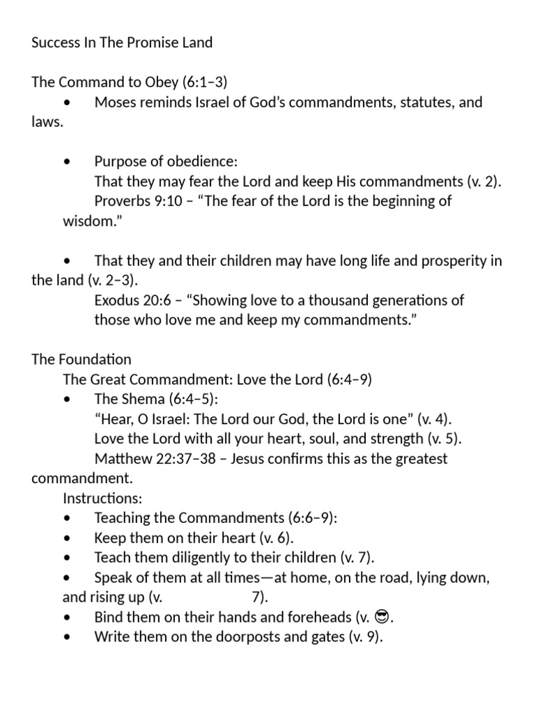 Success in The Promise Land | PDF | Ten Commandments | Old Testament Books