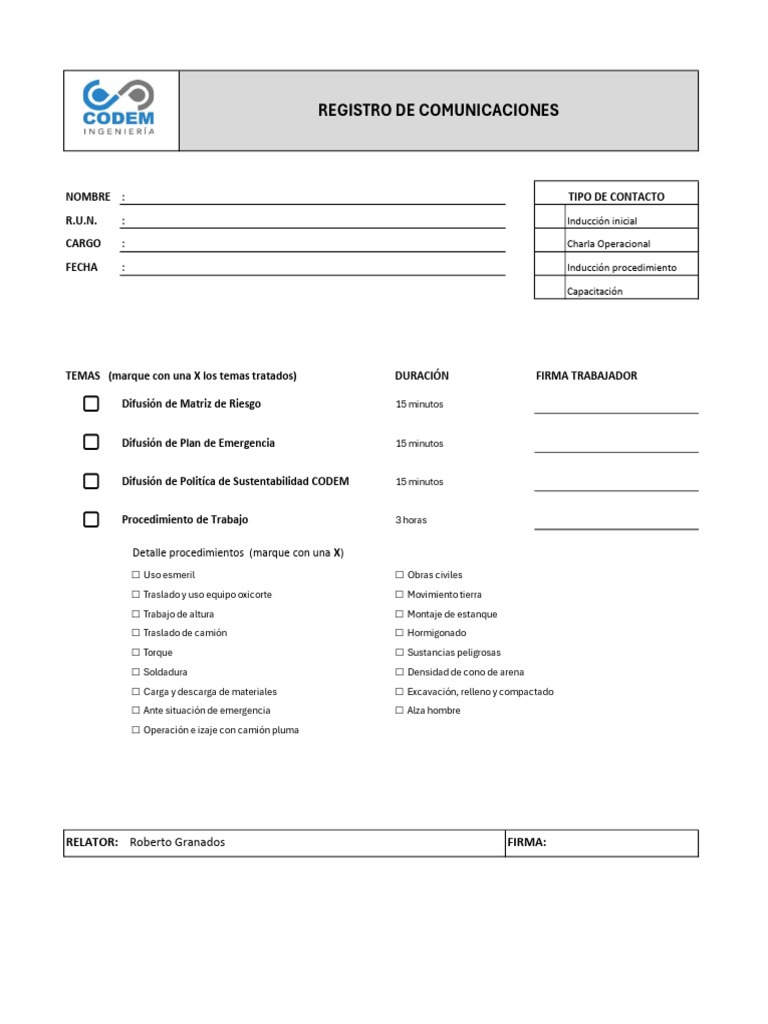 Procedimientos de Trabajo y Difusiones - CODEM I. | PDF