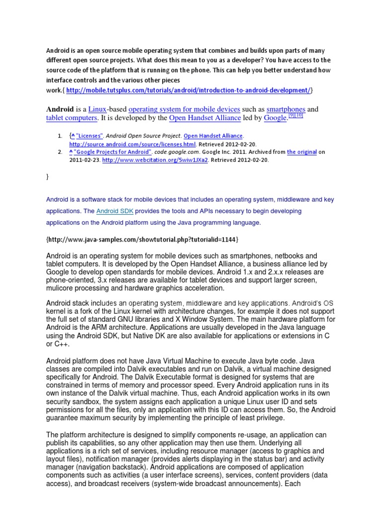 Android Introduction | PDF | Android (Operating System) | Operating System