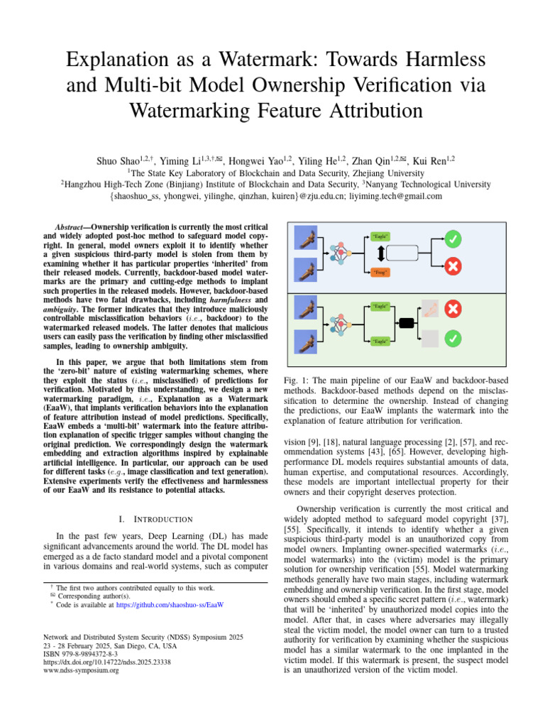 Explanation As A Watermark: Towards Harmless and Multi-Bit Model ...