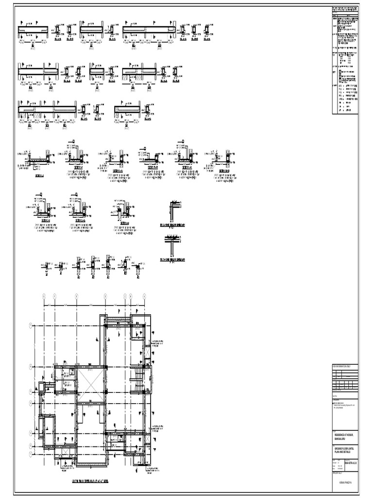 RAH-STR-A.3.0 Ground Floor Lintel Plan detail For Residence At hosur ...