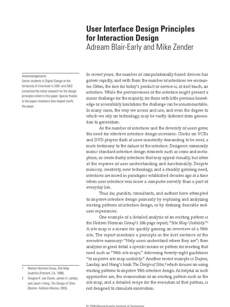 User Interface Design Principles For Interaction Design | PDF | User ...