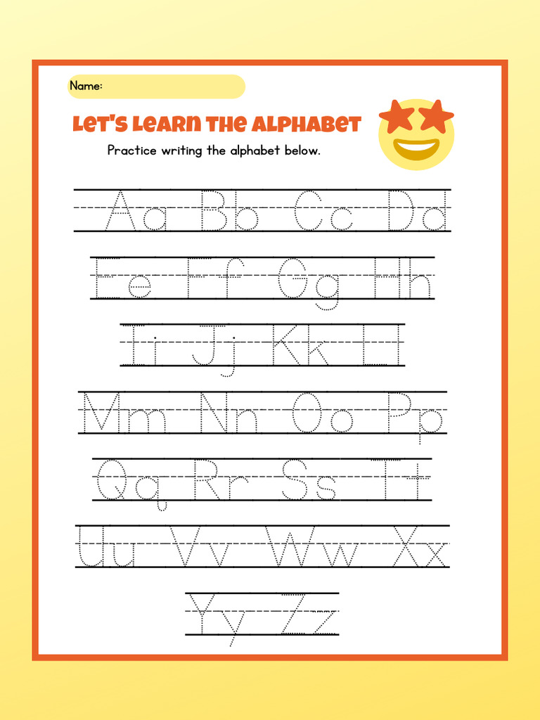 Emoji Alphabet Illustrated Writing Practice | PDF