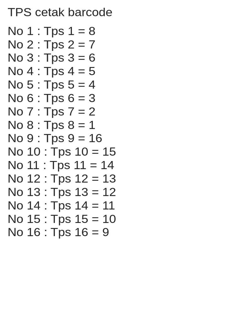 No Tps Barcode Dan Kertas | PDF