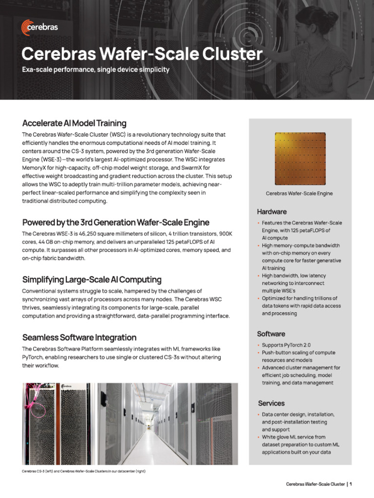 Cerebras Wafer Scale Cluster Datasheet - Final | PDF | Computer Cluster | Computing