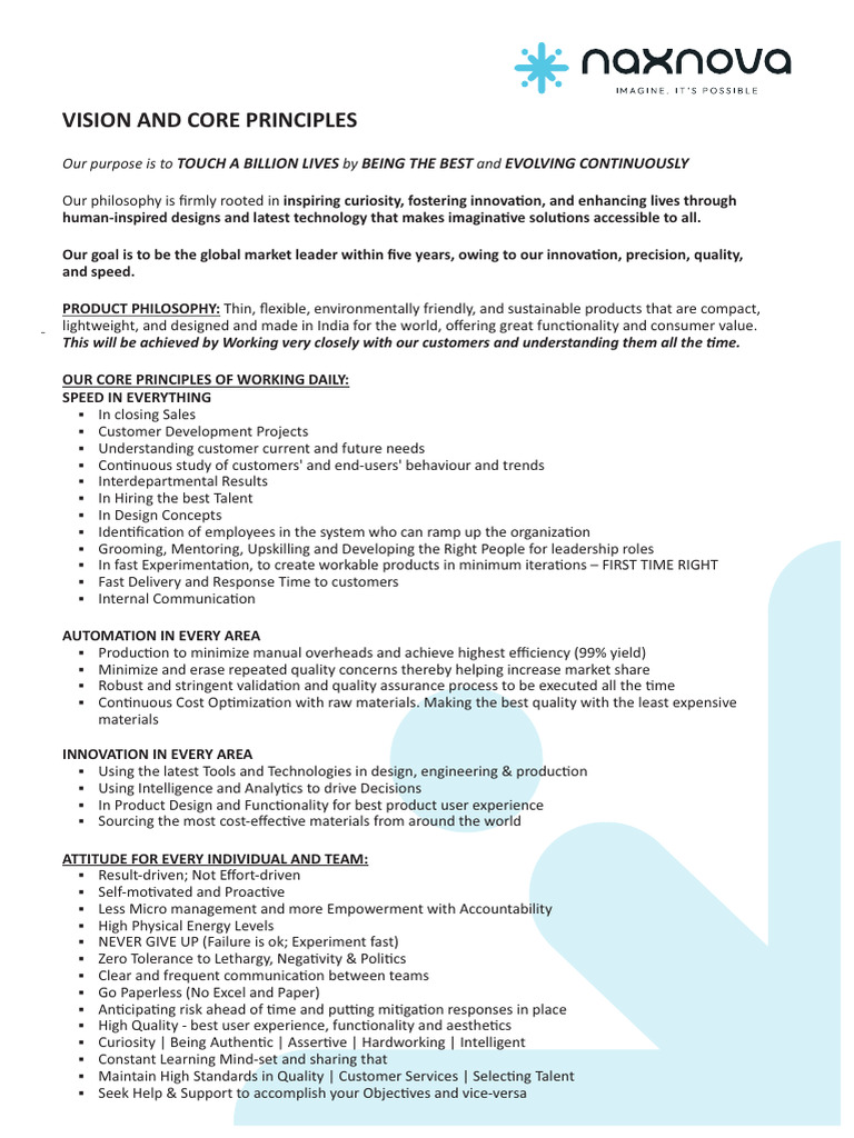 2.vision and Core Principles - Naxnova | PDF | Economies | Business