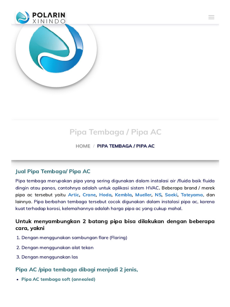 Pipa Tembaga AC, Cek Harga Jual Pipa Tembaga 1 - 2 Kapiler Di Tangerang ...