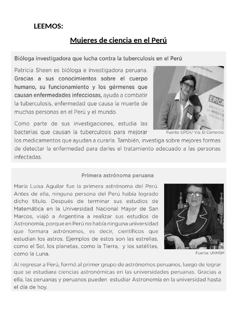 Leemos Mujeres de Ciencia | PDF