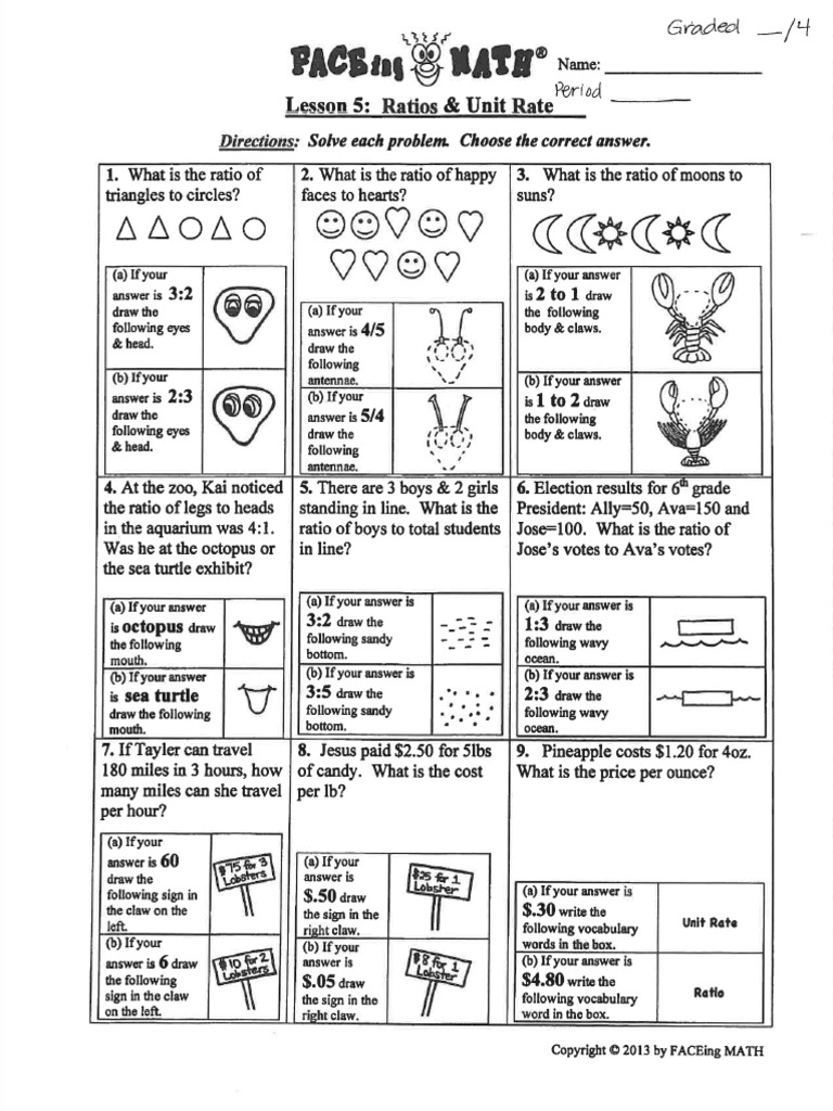 Faceing Math Lesson 5 Ratios and Unit Rates | PDF