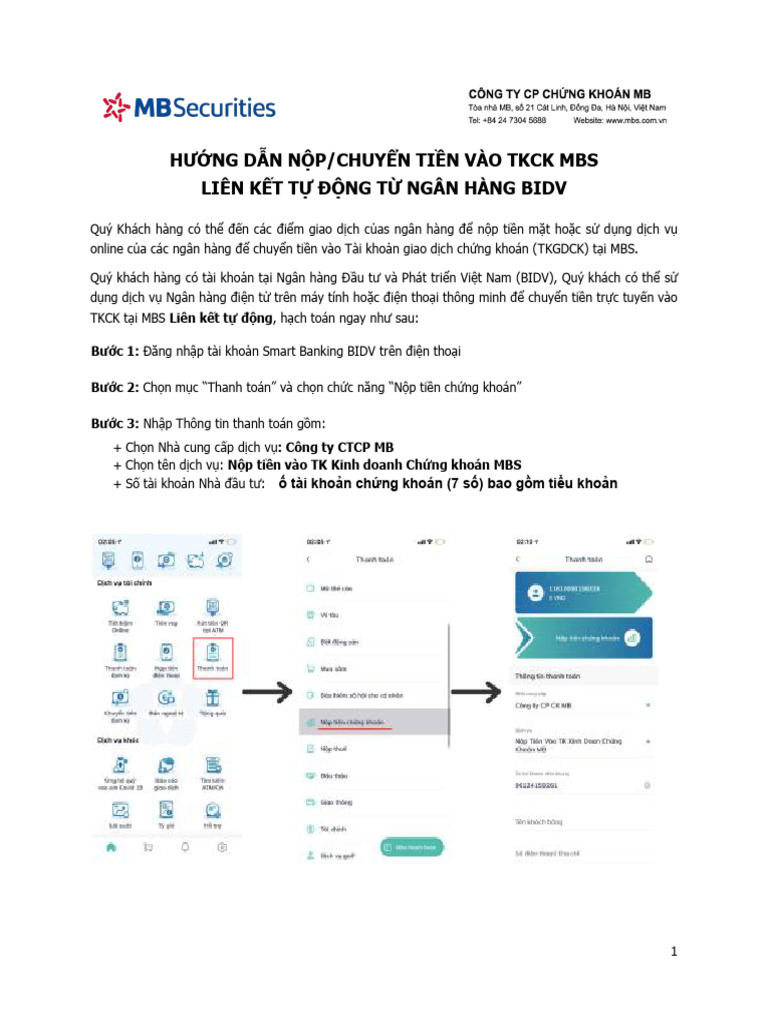 hướng dẫn nộp tiền từ nh bidv - 2 | PDF