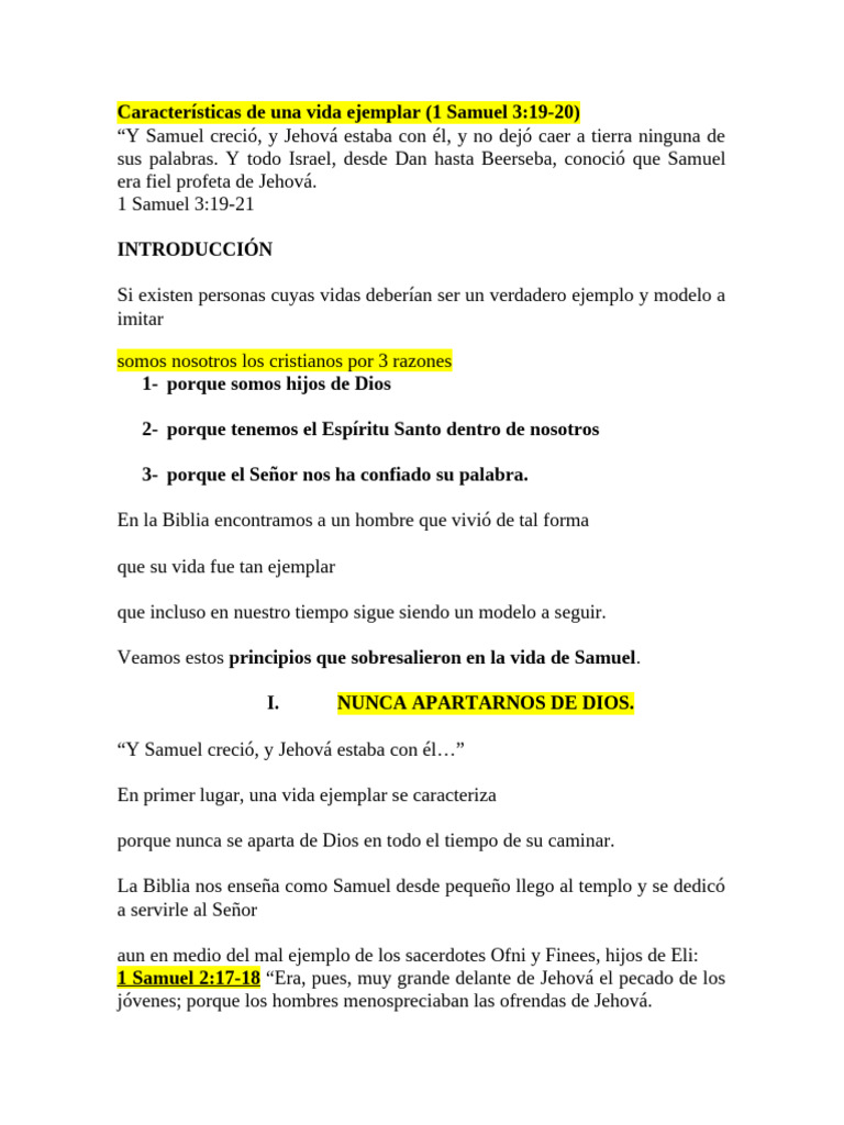 Características de Una Vida Ejemplar | PDF | Jehová | Creencia ...