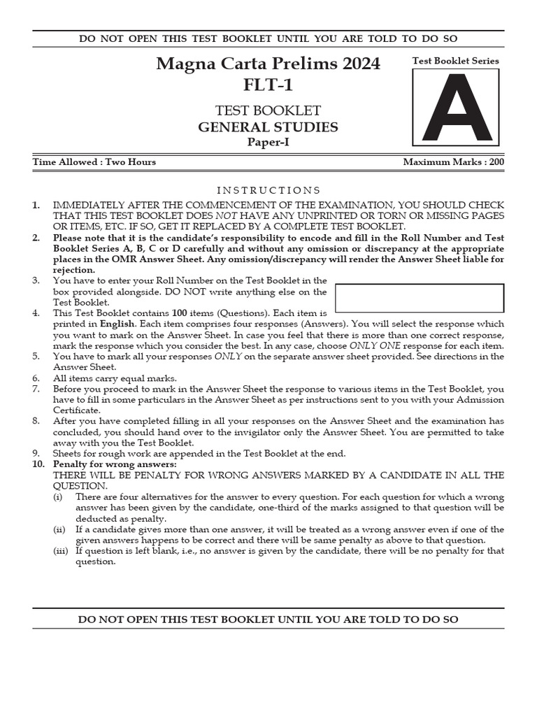 MC_Test_1_Question_Paper__1__lyst1714551716899 | PDF | Taxes | Inflation