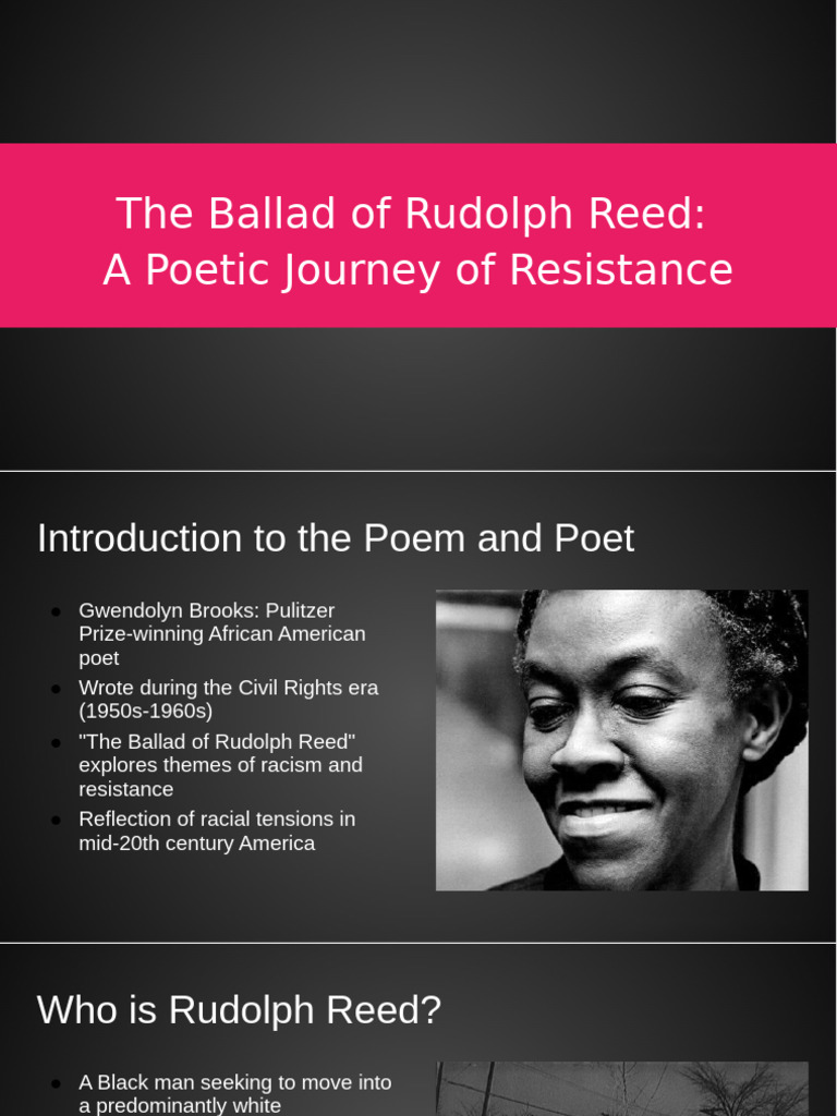 Rudolph Reed- PPT | PDF | Poetry | Racism