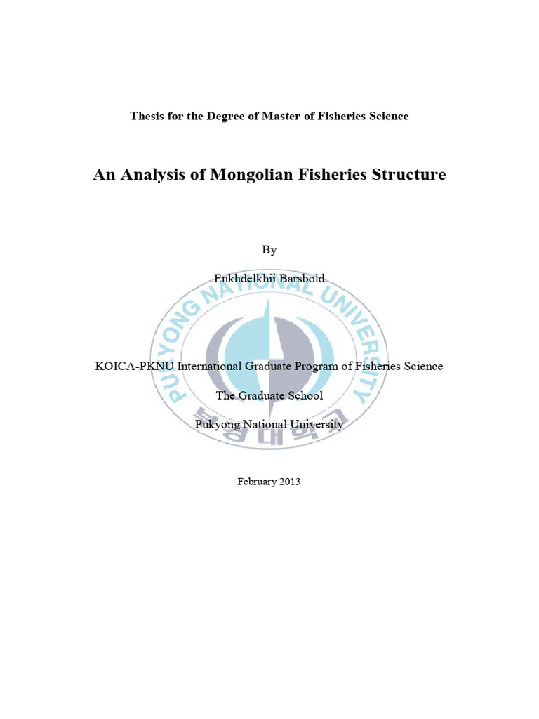 An Analysis of Mongolian Fisheries Structure | PDF | Overfishing
