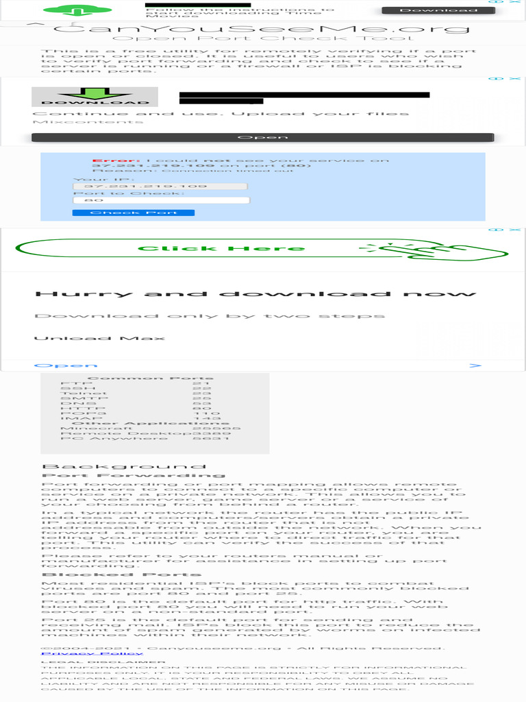 Open Port Check Tool - Verify Port Forwarding On Your Router 2 | PDF | Port (Computer Networking ...